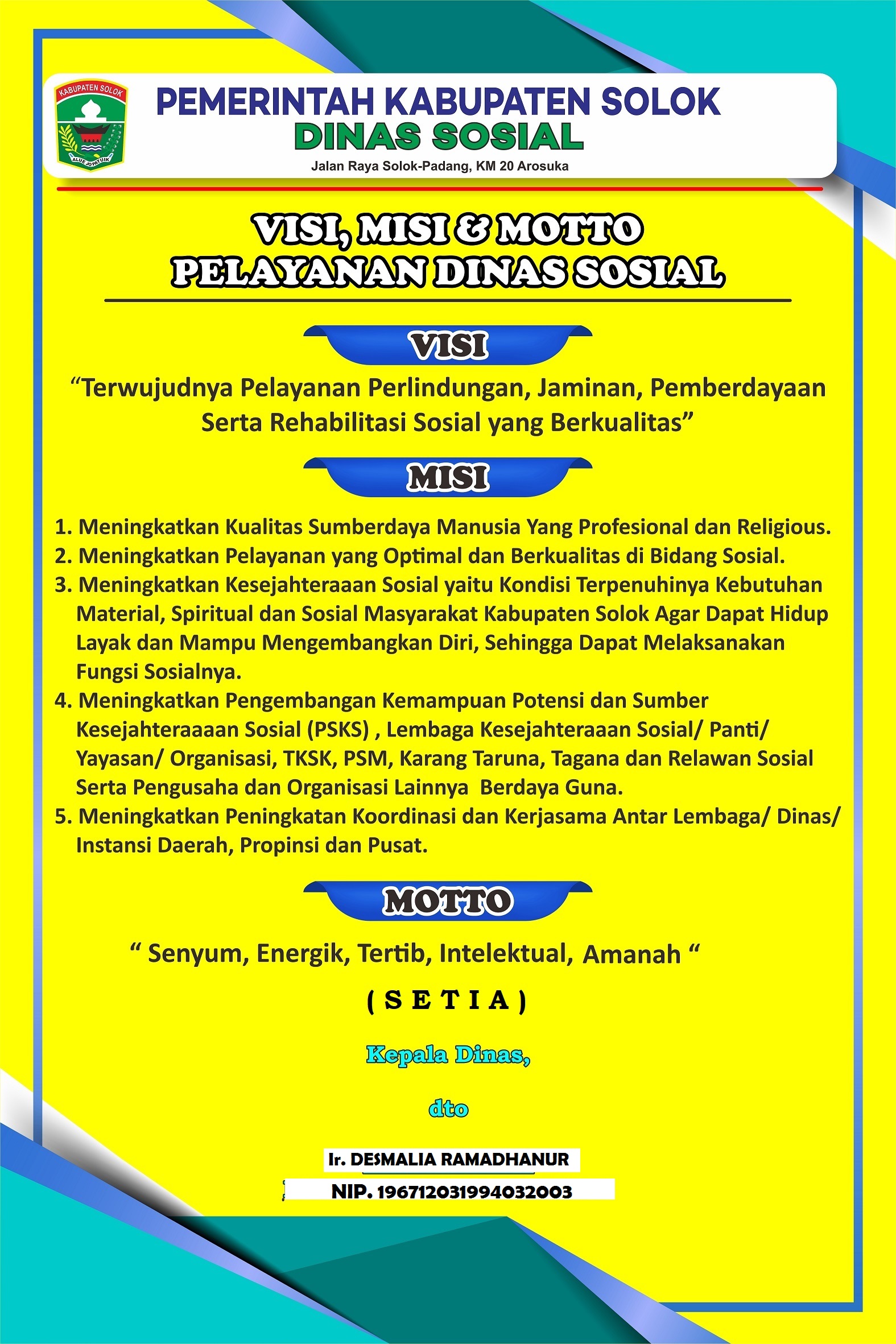 VISI, MISI DAN MOTTO PELAYANAN